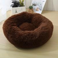 China Luxury Fashion Fluffy Dog Bed Plush Soft Donut Style with Dots Custom Washable Sofa Accessories for sale