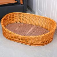 China Dog Bed Cat Nest Rectangle Fashion PE Rattan Summer Cool All-Season Removable Washable Pet Bed for sale