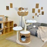 China Factory Wholesale Luxury Large Classic Cat Tree Tower Modern Floral Cat Condo Climbing Scratching House Customizable Carton for sale