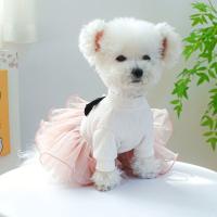 China Cute Striped Printed Lace Dog Dress in Tutu Princess Style for Spring Summer Spandex Material Halloween & Christmas for sale