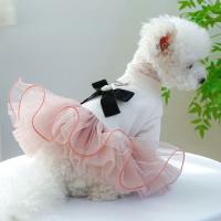 China Cute Striped Printed Lace Dog Dress in Tutu Princess Style for Spring Summer Spandex Material Halloween & Christmas for sale