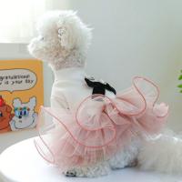 China Cute Striped Printed Lace Dog Dress in Tutu Princess Style for Spring Summer Spandex Material Halloween & Christmas for sale