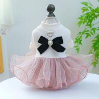 China Cute Striped Printed Lace Dog Dress in Tutu Princess Style for Spring Summer Spandex Material Halloween & Christmas for sale