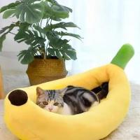 China Et Banana Pet Nest for Cats & Dogs Removable Washable Waterproof Solid Pattern All Seasons Universal Cute Pet House for sale