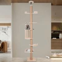 China Solid Wood 5-Layer Cat Tower Eco-Friendly Cat Climbing Frame Furniture for Indoor Use for Living Christmas Includes Floor for sale