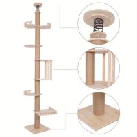 China Solid Wood 5-Layer Cat Tower Eco-Friendly Cat Climbing Frame Furniture for Indoor Use for Living Christmas Includes Floor for sale