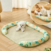 China Small Large Pet Cooling All Seasons Bed Solid Pattern Breathable Waterproof 100% Cotton Dog Mat for Sofa Car Washable Blanket for sale