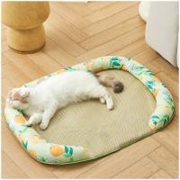 China Small Large Pet Cooling All Seasons Bed Solid Pattern Breathable Waterproof 100% Cotton Dog Mat for Sofa Car Washable Blanket for sale
