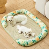 China Small Large Pet Cooling All Seasons Bed Solid Pattern Breathable Waterproof 100% Cotton Dog Mat for Sofa Car Washable Blanket for sale
