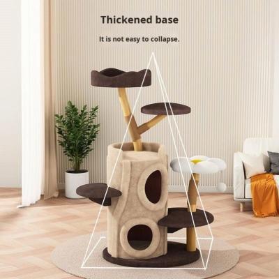 China Solid Wood Eco-Friendly High Quality Cat Climbing Frame Tree House Nest Toy All Seasons Winter Warm Integration Space-Saving Cat for sale