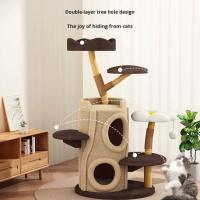 China Solid Wood Eco-Friendly High Quality Cat Climbing Frame Tree House Nest Toy All Seasons Winter Warm Integration Space-Saving Cat for sale