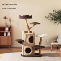 China Solid Wood Eco-Friendly High Quality Cat Climbing Frame Tree House Nest Toy All Seasons Winter Warm Integration Space-Saving Cat for sale