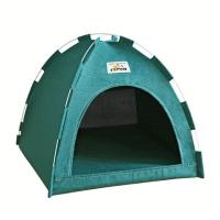 China Modern Striped Plush Foldable Round Cat House Pet Tent Four Seasons Universal Summer Cool Mat Outdoor Portable Breathable Carton for sale