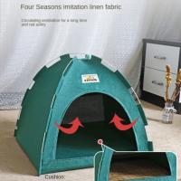 China Four Seasons Universal Indoor Modern Plush Cat Pet Nest Portable Foldable Comfortable Collapsible Summer Cool Mat Carton for sale