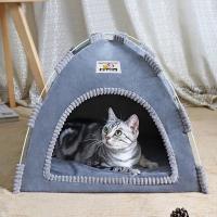 China Four Seasons Universal Indoor Modern Plush Cat Pet Nest Portable Foldable Comfortable Collapsible Summer Cool Mat Carton for sale