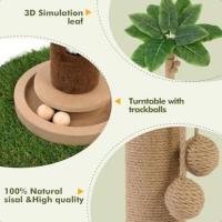 China 35'' Tall Luxury Cat Scratching Post Tower Wood Scratcher Tree for Outdoor Cats Cat Toy Mouse Hole Interactive Durable for sale