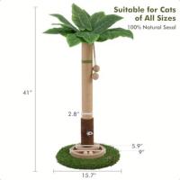 China 35'' Tall Luxury Cat Scratching Post Tower Wood Scratcher Tree for Outdoor Cats Cat Toy Mouse Hole Interactive Durable for sale