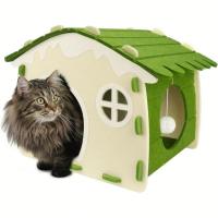 China Cat House for Indoor Cats Medium Felt Bed Cave Ball Hanging Foldable Collapsible Detachable Cats Condo Scratch Resistant Travel for sale