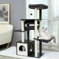 China 130.5cm Luxury Multi-Level Cat Tree Scratcher Sisal Platform Tower Condo Perches Tunnel Hummock Bed Climber Durable Halloween for sale