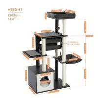 China 130.5cm Luxury Multi-Level Cat Tree Scratcher Sisal Platform Tower Condo Perches Tunnel Hummock Bed Climber Durable Halloween for sale