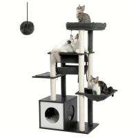 China 130.5cm Luxury Multi-Level Cat Tree Scratcher Sisal Platform Tower Condo Perches Tunnel Hummock Bed Climber Durable Halloween for sale
