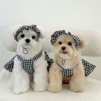 China Luxury Cute Striped Fabric Dog Cat Costume Set Suspender Skirt Hat for All Seasons Hand Washable Birthday Halloween (Sizes for sale