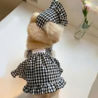 China Luxury Cute Striped Fabric Dog Cat Costume Set Suspender Skirt Hat for All Seasons Hand Washable Birthday Halloween (Sizes for sale