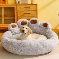 China Fluffy Modern Round Cat Bed Small Portable Collapsible with Cotton Fill Removable Cover All Seasons Carton Packed for sale