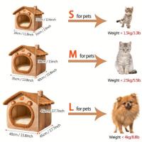 China Modern Foldable Removable Washable Fiber Pet Bed House for Small Medium Cats for sale