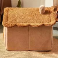 China Modern Foldable Removable Washable Fiber Pet Bed House for Small Medium Cats for sale