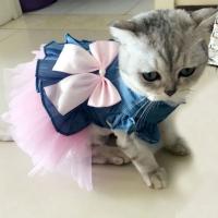 China Denim Sphynx Cat Dog Halloween Christmas Costume Dress Skirt Solid Pattern Comfortable Creative Funny Cute Jean Pet Clothing All for sale
