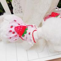 China Strawberry Halloween Solid Cute Dress for Dogs Cats 100% Cotton Apparel for sale