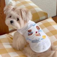 China Cute Halloween Christmas Puppy Dog Clothes Bear Vest Bow T-Shirt Polyester Summer Thin Two-Legged Teddy Cartoon Animal Pattern for sale