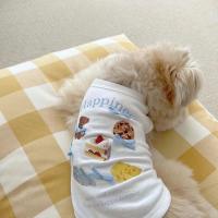 China Cute Halloween Christmas Puppy Dog Clothes Bear Vest Bow T-Shirt Polyester Summer Thin Two-Legged Teddy Cartoon Animal Pattern for sale