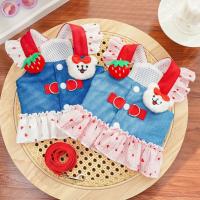 China Cute Solid Halloween Dog and Cat Jean Harness with Leash Pet Clothing Summer Skirt for sale