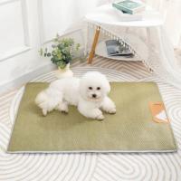 China 2025 Summer Modern Collapsible Cooling Travel Ready Pet Mat Breathable 100% Cotton Dog Cat Bed Pad Ice Gel Cushion Indoor for sale