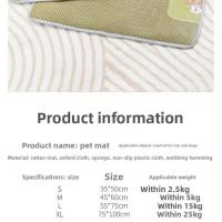 China 2025 Summer Modern Collapsible Cooling Travel Ready Pet Mat Breathable 100% Cotton Dog Cat Bed Pad Ice Gel Cushion Indoor for sale