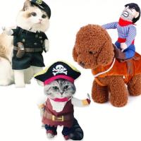China Dog Fancy Dress Horseback Riding Cosplay Costume Halloween New Year's Cute Funny Soft Breathable 100% Cotton Comfortable Suit for sale