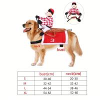 China Dog Fancy Dress Horseback Riding Cosplay Costume Halloween New Year's Cute Funny Soft Breathable 100% Cotton Comfortable Suit for sale