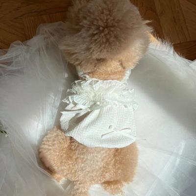 China Bichon White Lace Camisole Summer Teddy Dress XS-XL Floral Cute Creative Comfortable Polyester Vest for Cats Dogs Halloween for sale