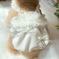China Bichon White Lace Camisole Summer Teddy Dress XS-XL Floral Cute Creative Comfortable Polyester Vest for Cats Dogs Halloween for sale