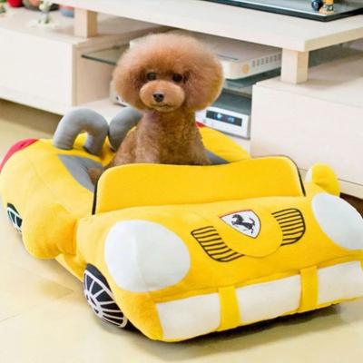 China Luxury Modern Corduroy Cat Bed House Portable Collapsible Carton Packed Removable Washable for Small Pets Chihuahua for sale