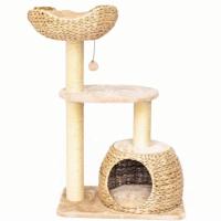 China Modern Luxury Classic Eco-friendly Wooden Sisal Cat Tree with Scratch Post Climbing Frame Toy House Tower Nest Christmas Carton for sale