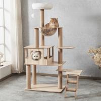 China New Large Wooden Cat Tree and Scratching Tower Cat Climbing Frame Premium Toy for Feline Friends to Play and Scratch for sale
