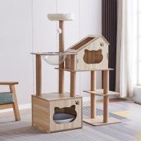 China New Large Wooden Cat Tree and Scratching Tower Cat Climbing Frame Premium Toy for Feline Friends to Play and Scratch for sale