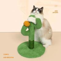 China Sustainable Modern Cat Climbing Frame Integrated Scratch Board Cotton Rope Pole Cute Pet Toy Supplies Kittens Christmas for sale