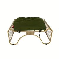 China New Design Iron Woven Square Stylish Gold Eco-Friendly Waterproof Dog/Cat Sofa Bed with Removable Washable Cushions for sale
