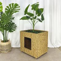 China PE Cat House Hand-woven Pet Cage Bed Basket for Cats and Small Dogs Modern Fashion Square Design Carton Packaging for sale