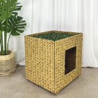 China PE Cat House Hand-woven Pet Cage Bed Basket for Cats and Small Dogs Modern Fashion Square Design Carton Packaging for sale