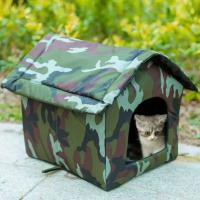 China Outdoor Waterproof Cat Small Dog Pet Bed Modern Square Design Portable Collapsible Oxford Fabric Carton Packaging All Seasons for sale
